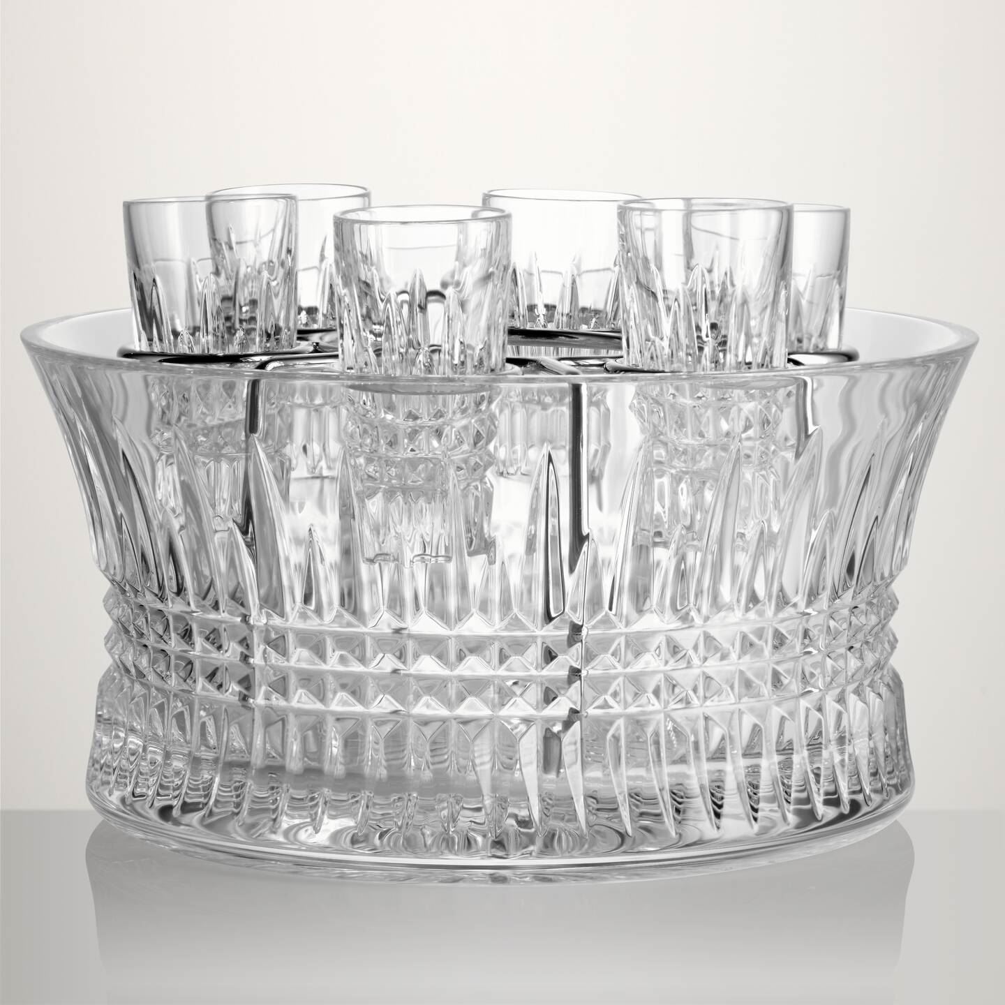 Lismore Diamond Vodka Set with Chill Bowl, Shot Glasses and Silver ...
